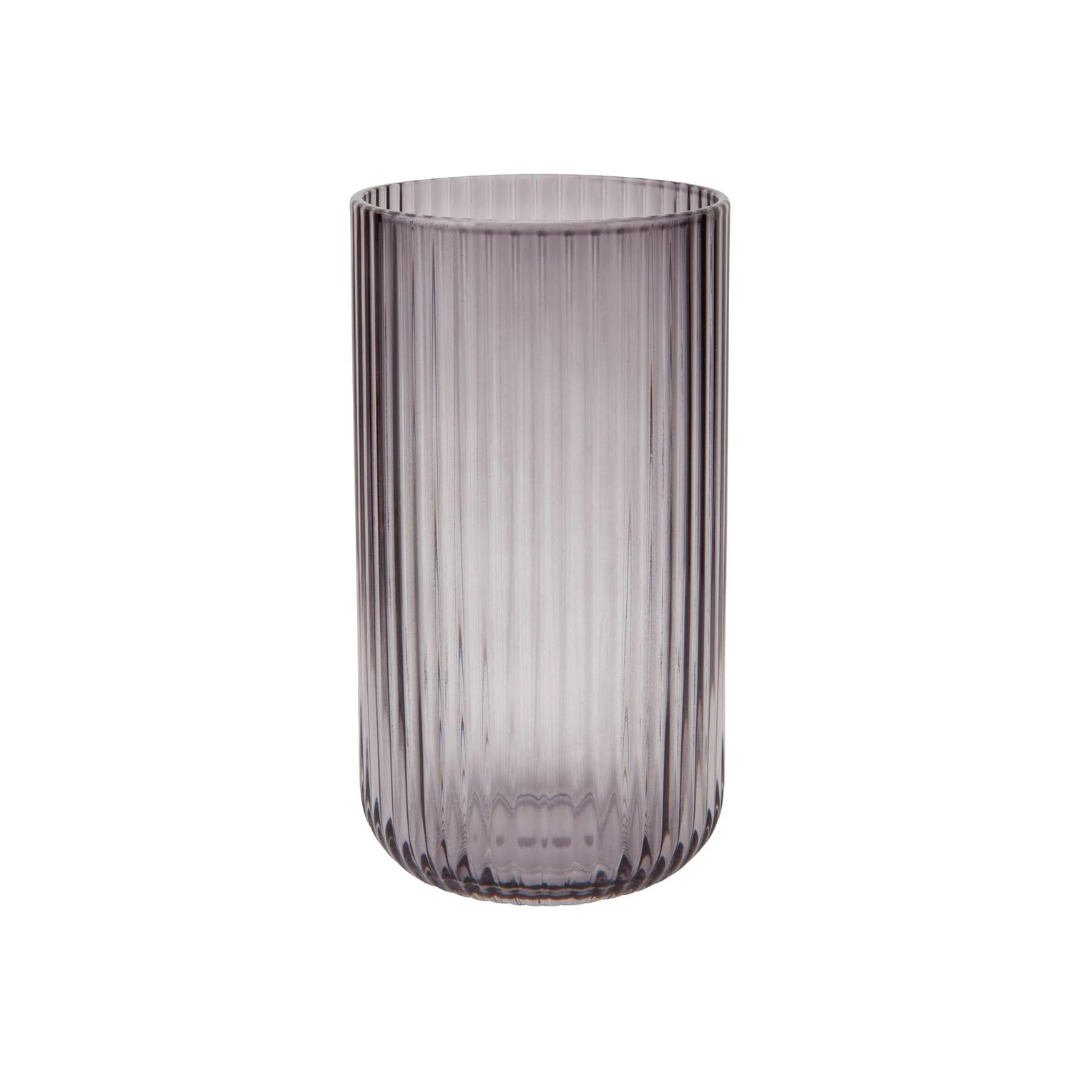 Fluted Smoke Highball Glass 17oz | Elegant Drinkware | Home & Earth