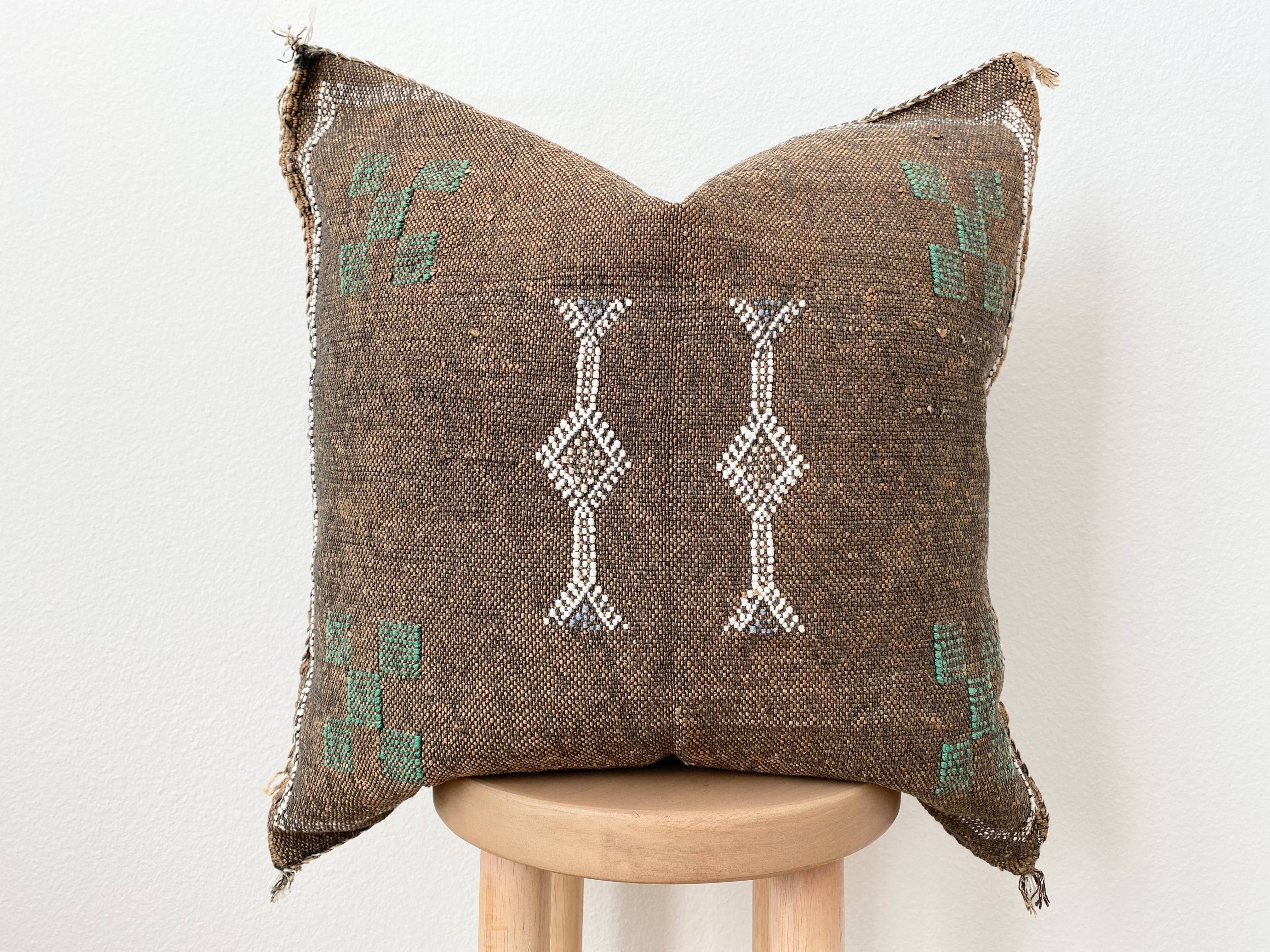 Earthy Brown Silk Cactus Sabra Pillow | Home & Earth
